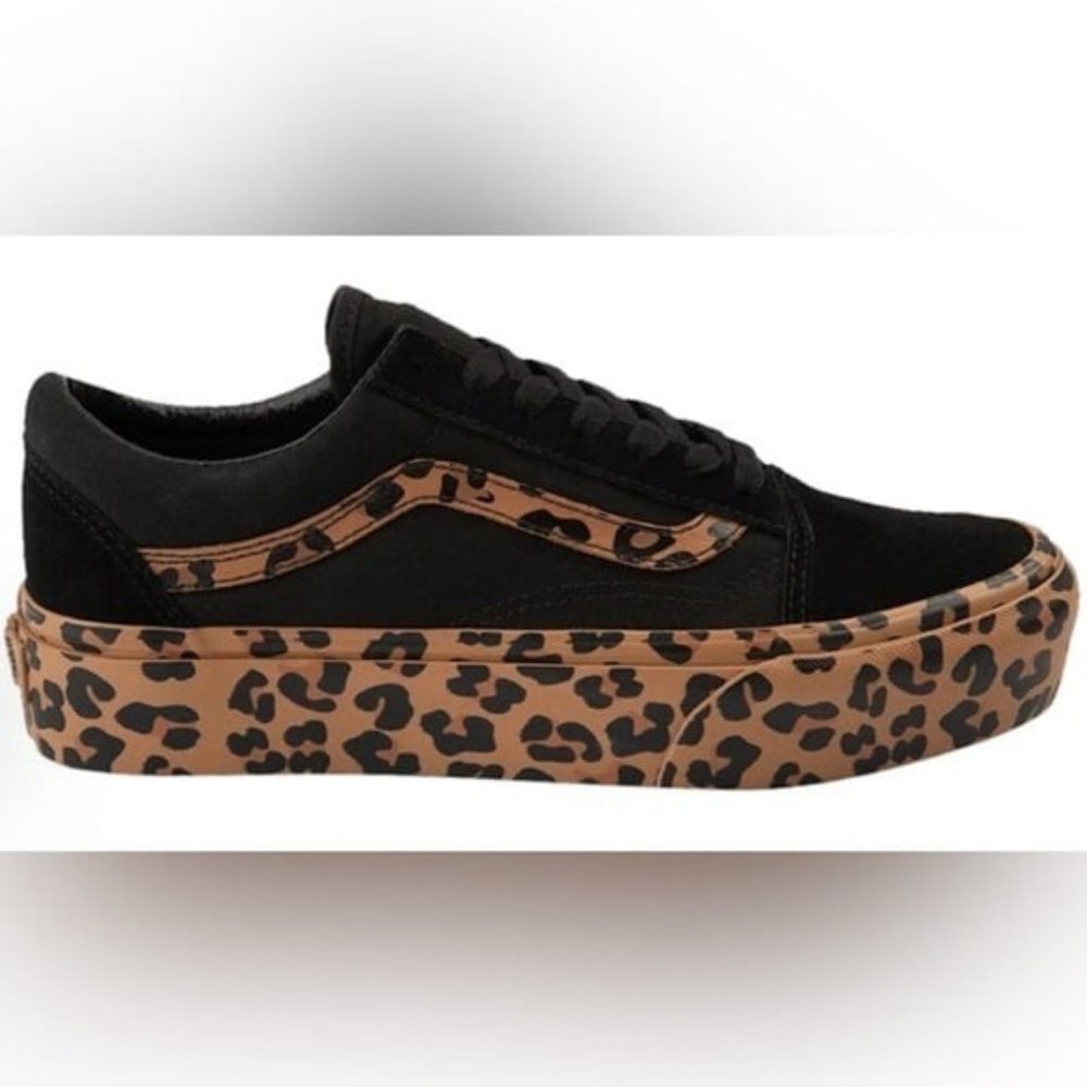 Vans Old Skool Platform Leopard Print Size 5.5 - Gem